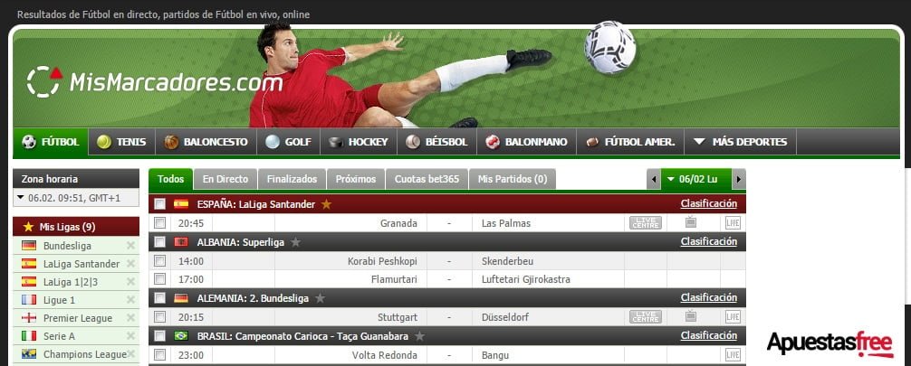 marcadores online, seguimiento de los resultados de fútbol para ganar ...