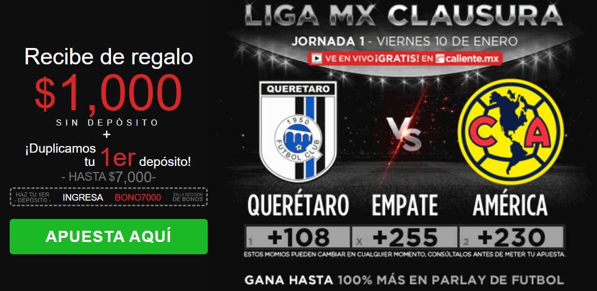 ¡Partido inaugural: Querétaro vs América en Caliente!